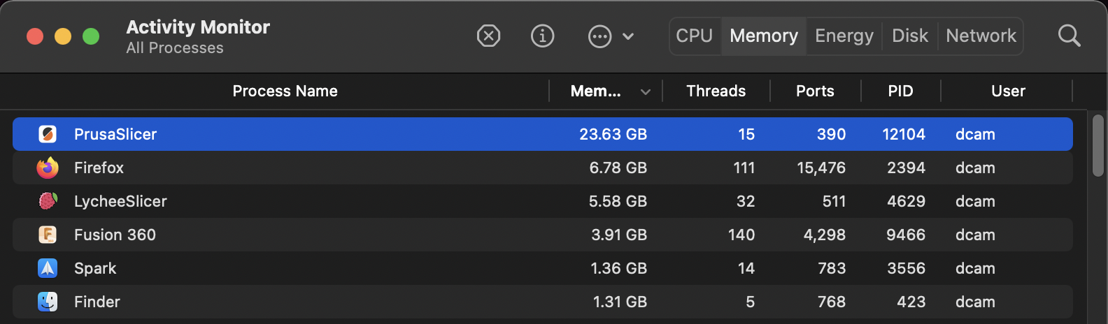 PrusaSlicer Process Is Gobbling Up Memory On Macbook Pro Apple M1 Pro Chip Issue 8123 prusaslicer-process-is-gobbling-up-memory-on-macbook-pro-apple-m1-pro-chip-issue-8123
