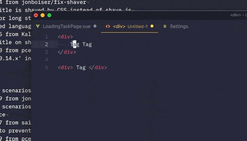 "visual inside tag" `vit` selects part of opening tag when the element spans multiple lines ...