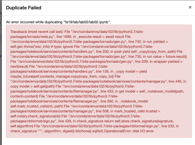 Possibly ephemeral I/O issue · Issue #1034 · berkeley-dsep-infra/datahub · GitHub