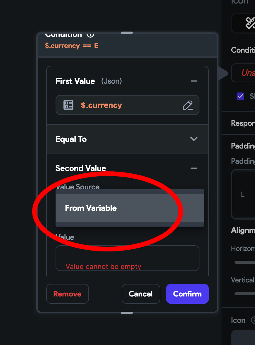 Missing "Specific Value" option for conditional visibility · Issue #86 · FlutterFlow/flutterflow ...