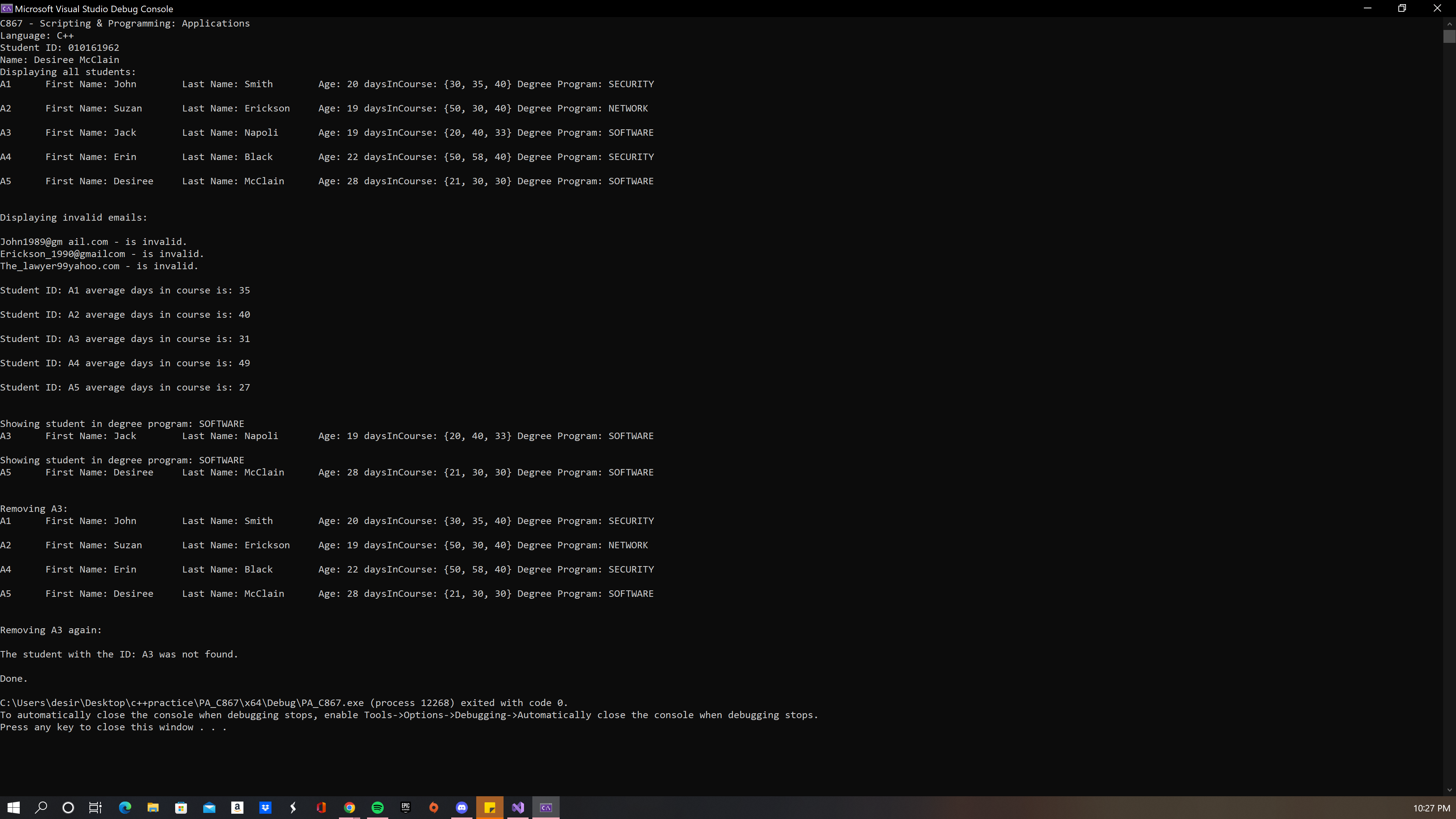 GitHub - desmccl/StudentRoster