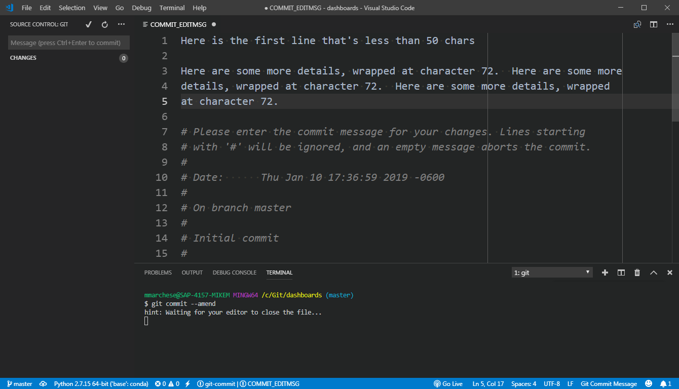 Commit Message Should Use To Full Editor Issue 85721 Microsoft 