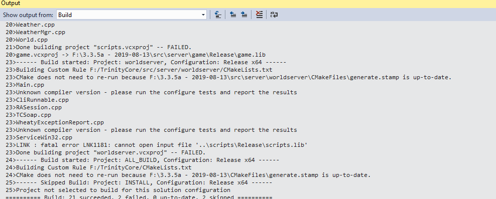Build Failed · Issue #23713 · TrinityCore/TrinityCore · GitHub