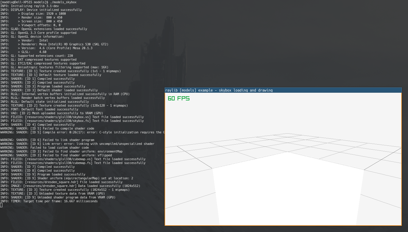 [examples] models_skybox render window is completely blank · Issue #1298 · raysan5/raylib · GitHub