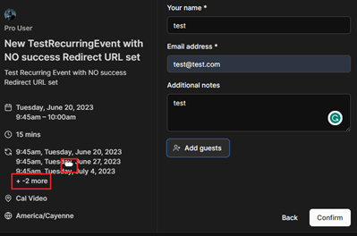 Showing blank notification box and negative numbers for recurring events · Issue #9604 · calcom ...