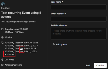 Showing blank notification box and negative numbers for recurring events · Issue #9604 · calcom ...
