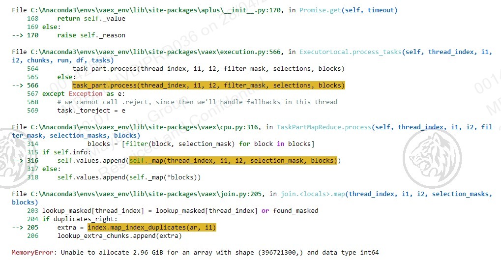Memory Error When Trying To Perform A Join · Issue 1729 · Vaexio Vaex · Github