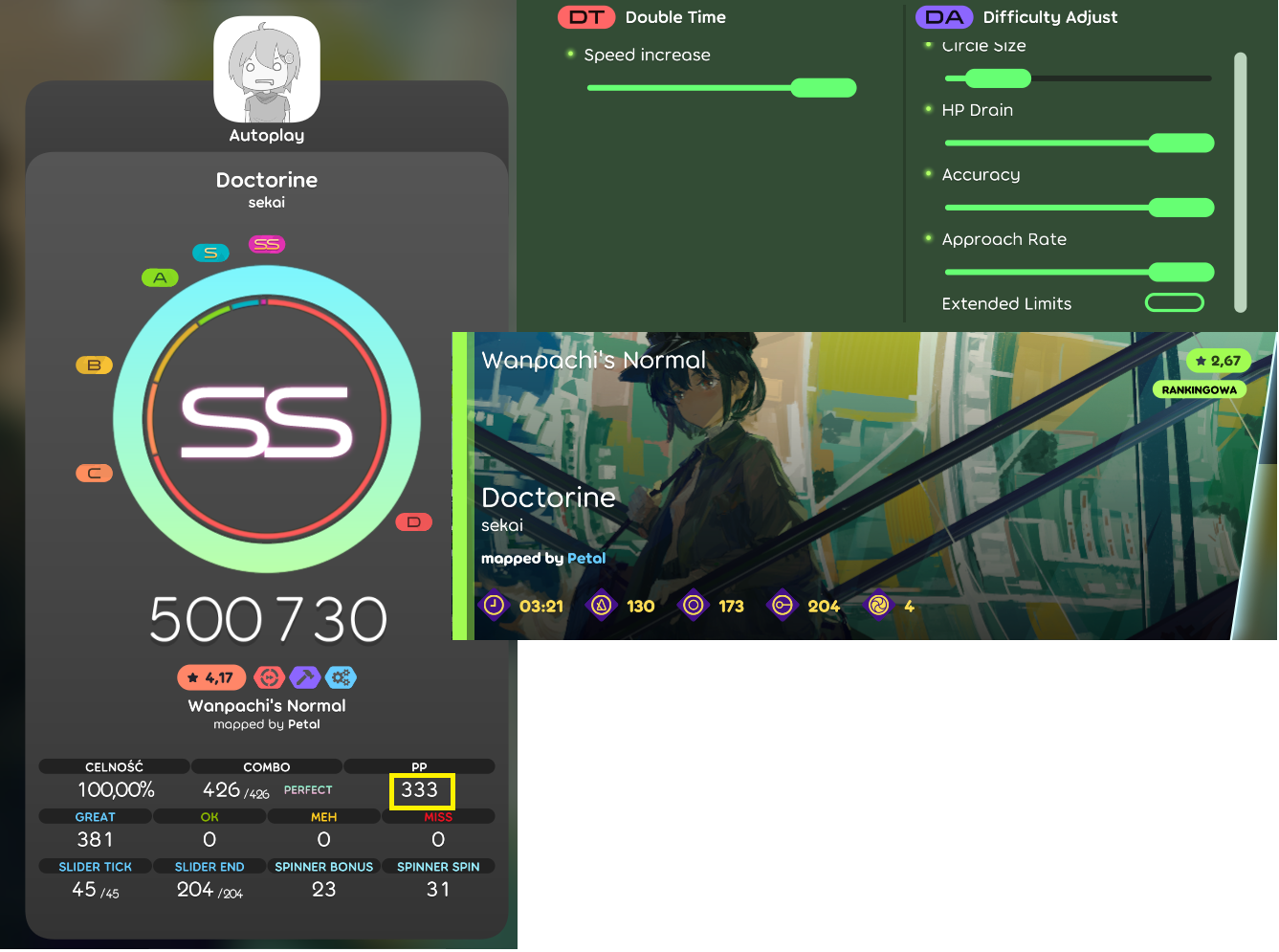 Making map harder by using Mod Customization tool incrases Performance Points. · ppy osu ...