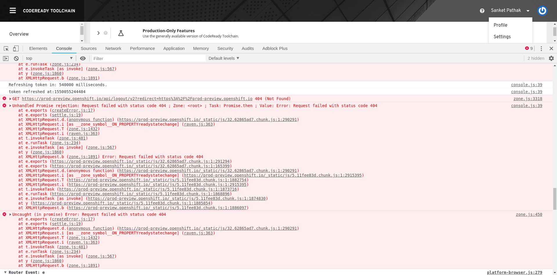 Can't loggout from prod preview. · Issue #4757 · openshiftio/openshift.io · GitHub