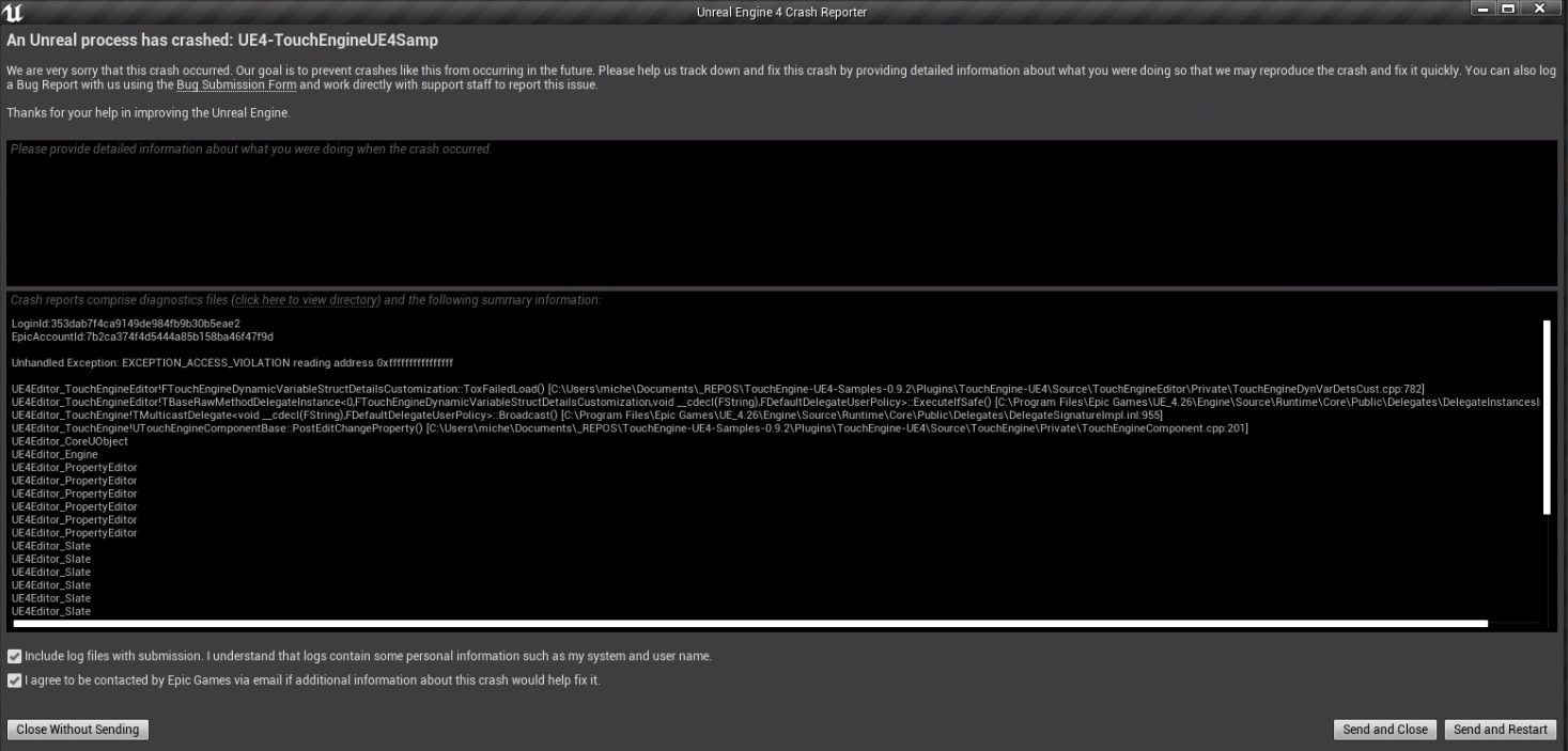 Crash loading empty tox file · Issue #86 · TouchDesigner/TouchEngine-UE ...