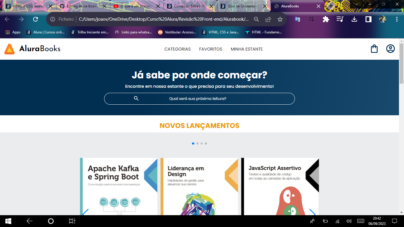 GitHub - Joao-VictorBarros/Alura-Books: Projeto da Alura usando responsividade.