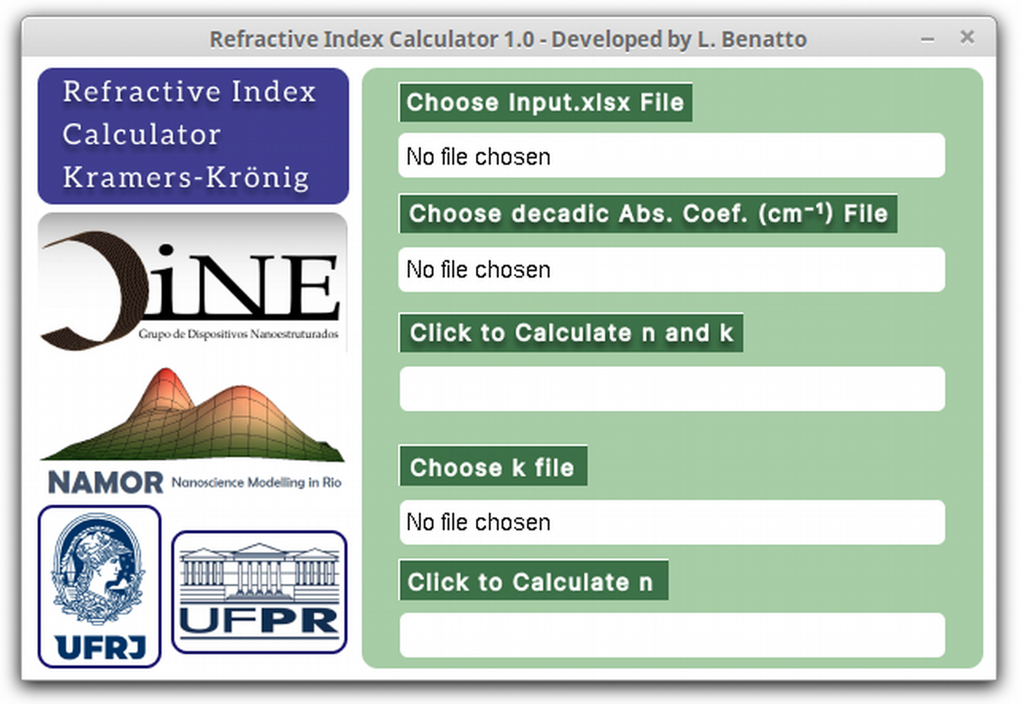 GitHub - NanoCalc/RICalc: Software for calculating the refractive index of different compounds ...