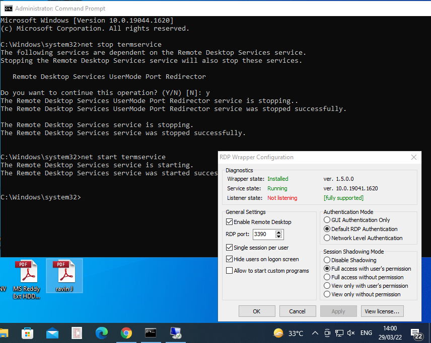 Fully Supported but Notlistening Windows 10 Ver 19041.1620 after update ...