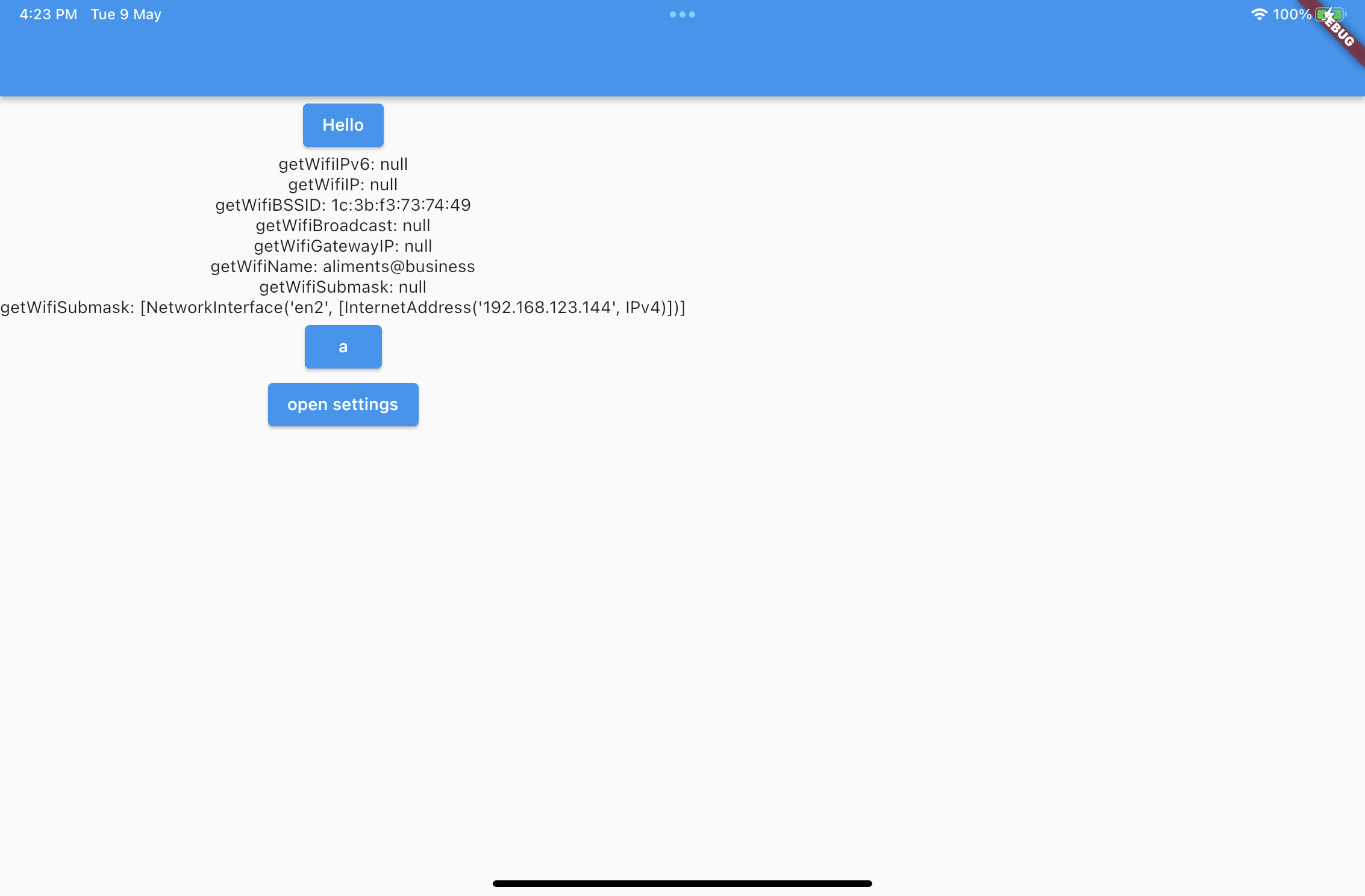 [Question]: Problem with NetworkInfo().getWifiIP(); return null on iPhone 14 Pro and iOS 16.3.1 ...