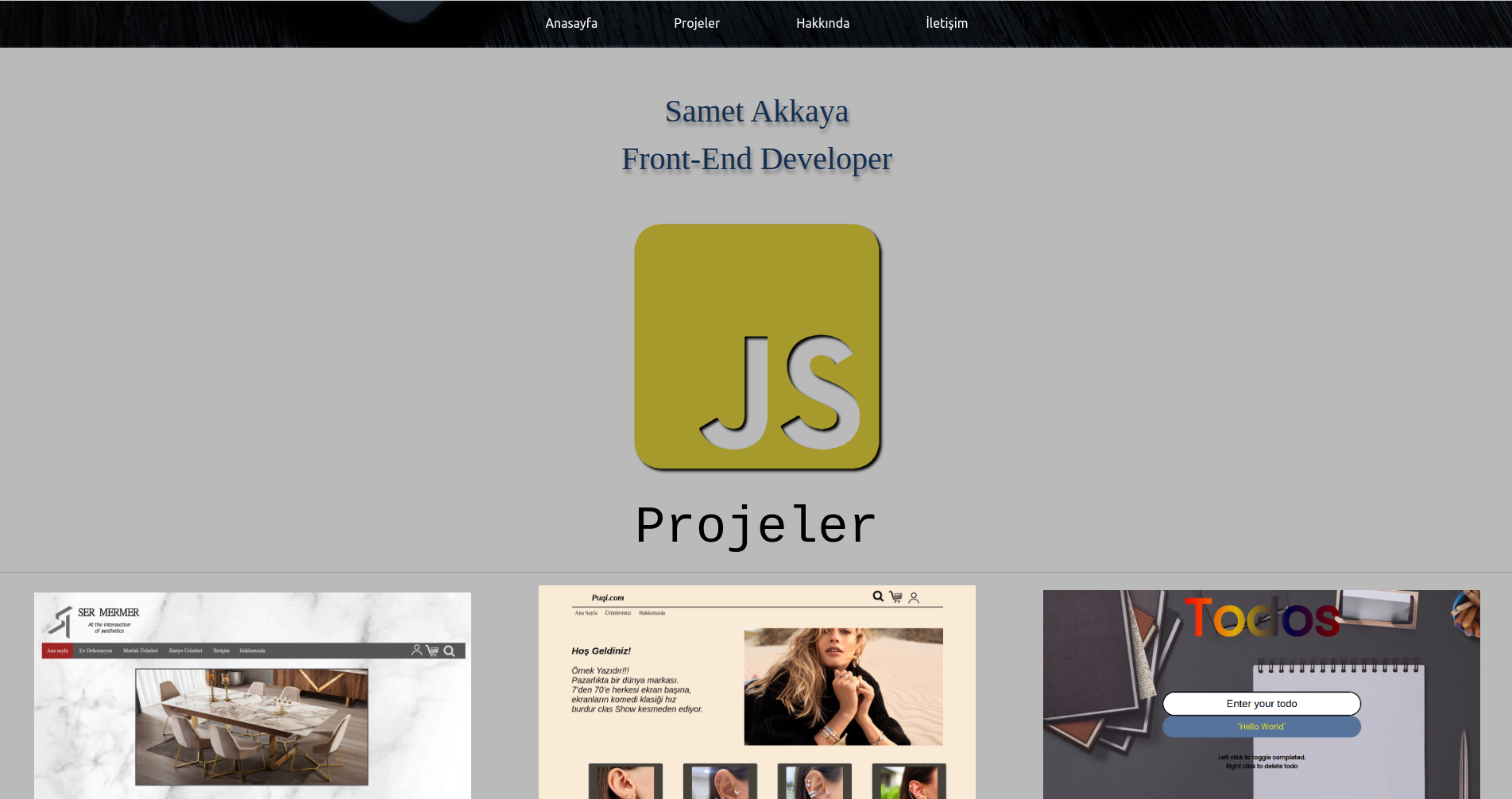 GitHub - Sametakkaya/portfolio: Samet Akkaya Portfolio