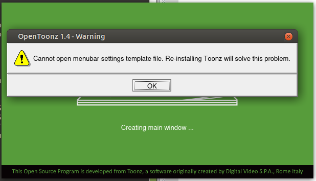 Cannot open menubar settings template file. Re-installing Toonz will sorve the problem · Issue ...