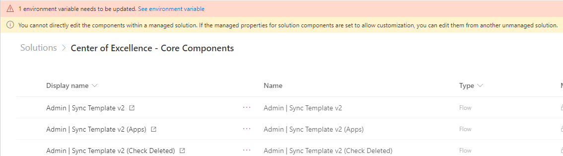 [Bug]: Cannot use Current Value to set environment variables in CoE, must use Default Values ...