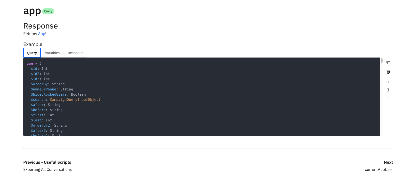 Example Body Has A Fixed Max Height Meaning Queries With A Lot Of Possible Fields Are Hard To