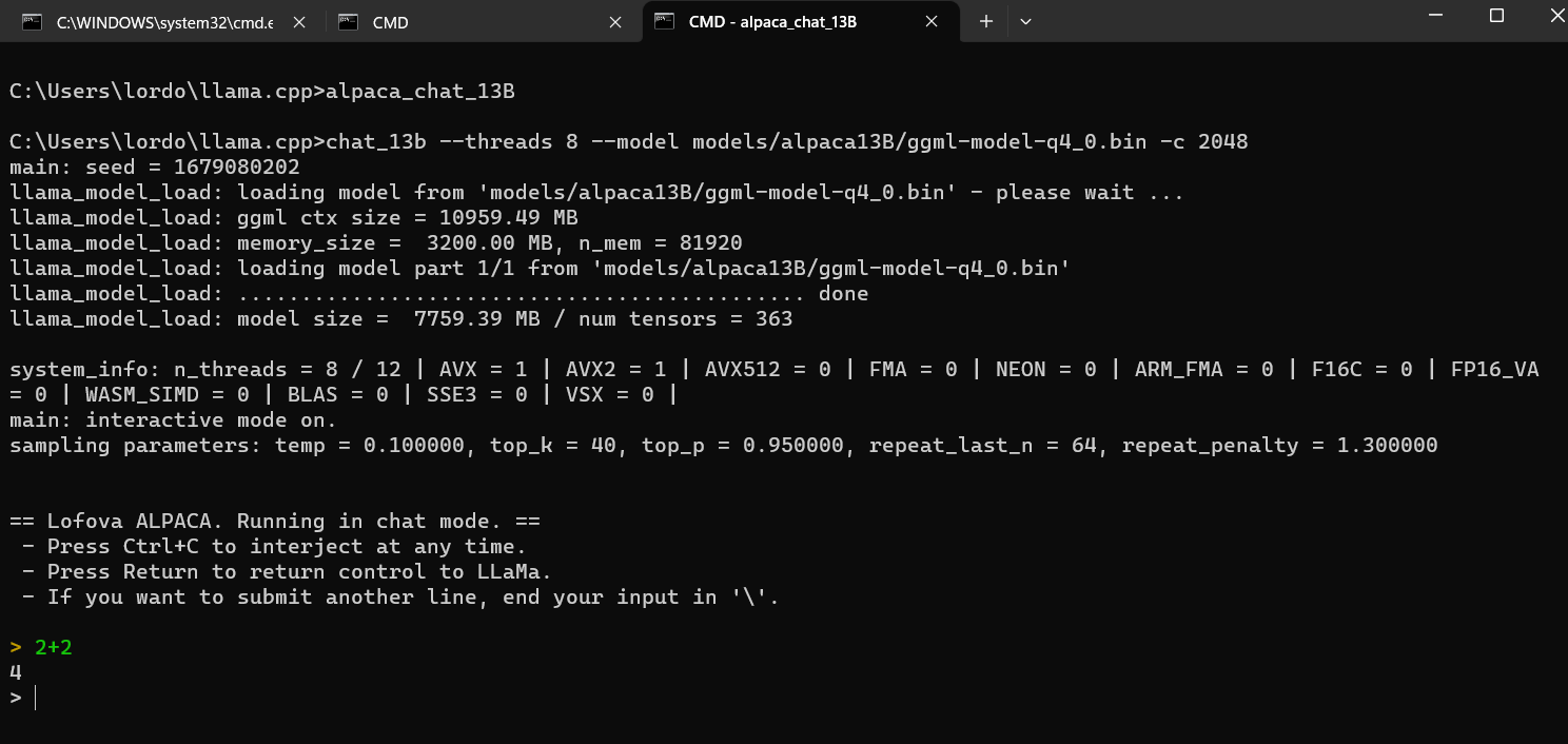 Support For Larger Models · Issue 13 · Antimatter15 Alpaca Cpp · Github