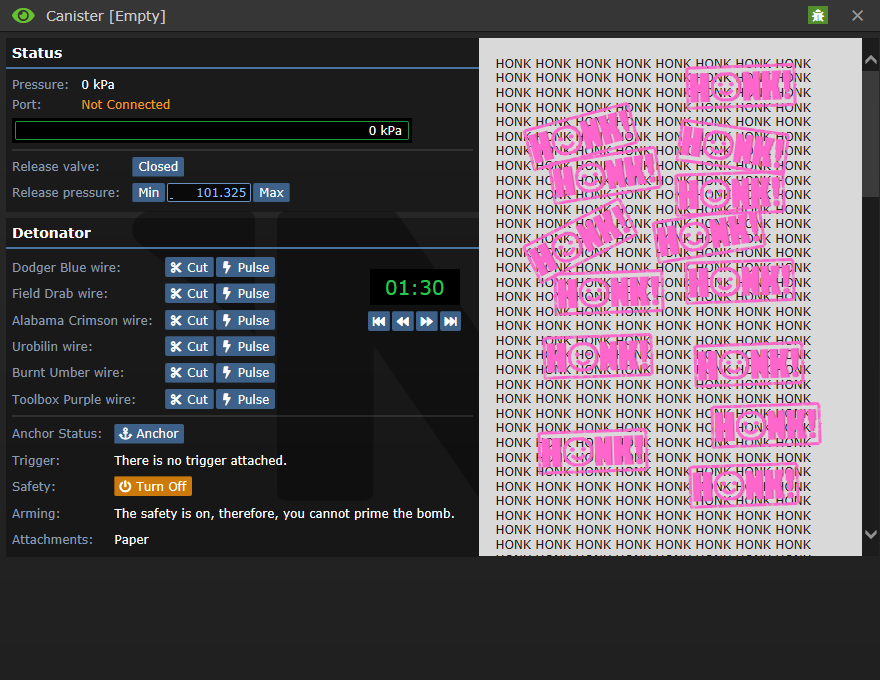 Canister Bomb note feature non-functional · Issue #2184 · goonstation/goonstation · GitHub
