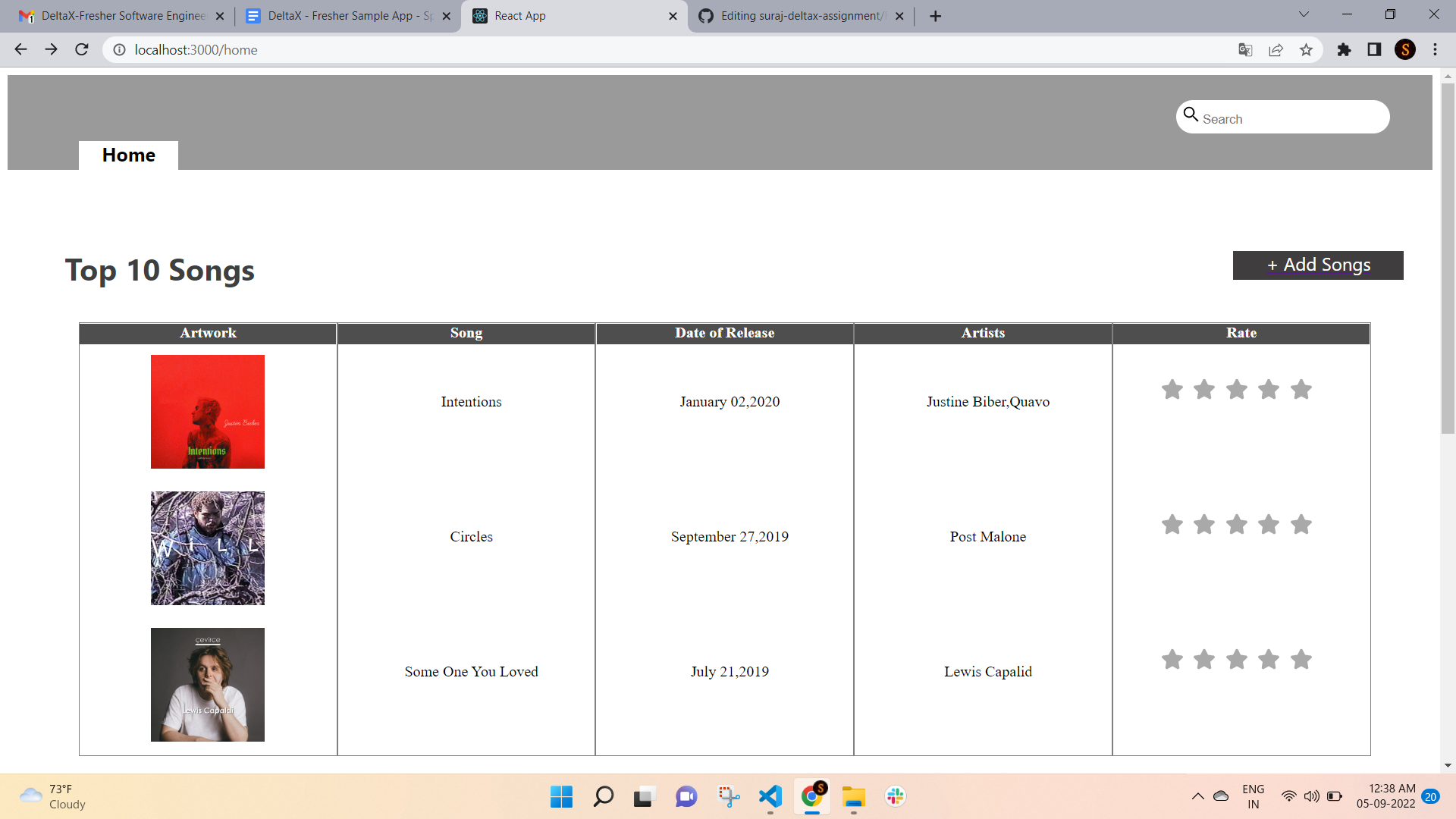 GitHub - suraj10dulkar/suraj-deltax-assignment: Create a Spotify like website with basic CRUD ...