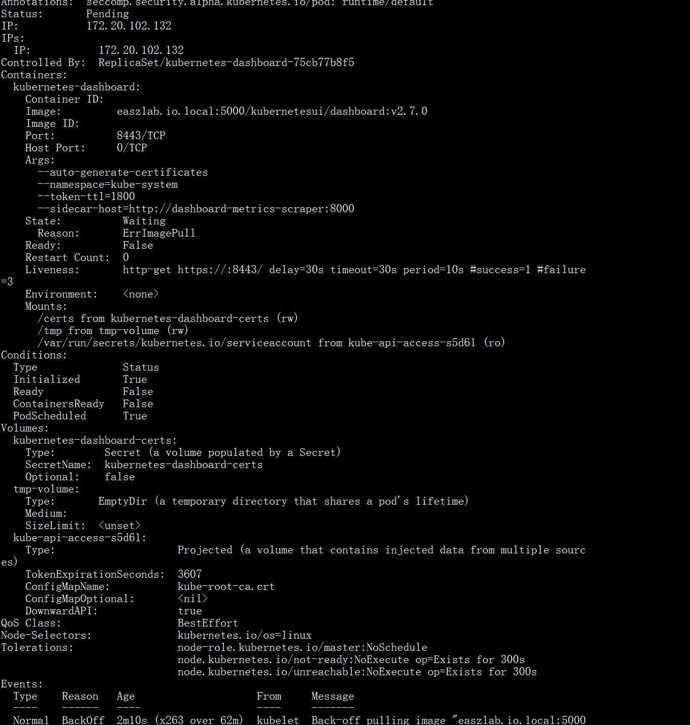 allinone 部署的k8s dashborad无法访问到。 · Issue #1238 · easzlab/kubeasz · GitHub