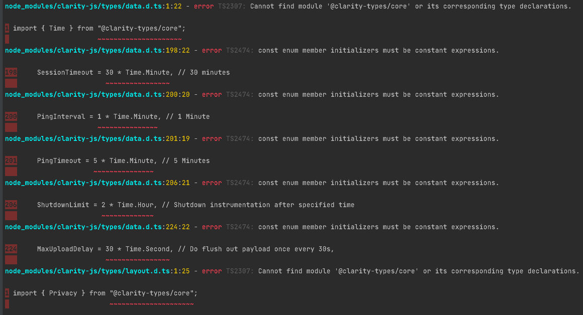 clarity-js multiple compilation errors · Issue #447 · microsoft/clarity · GitHub