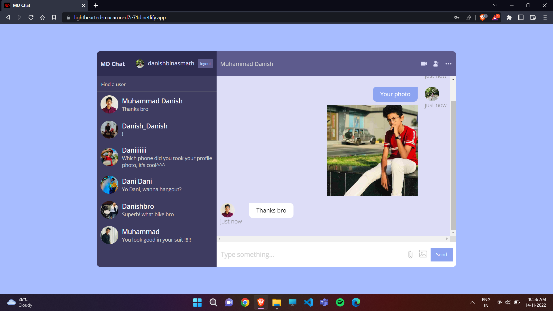 GitHub - danishbinasmath/MDChat: A chat app made by me. In which you ...