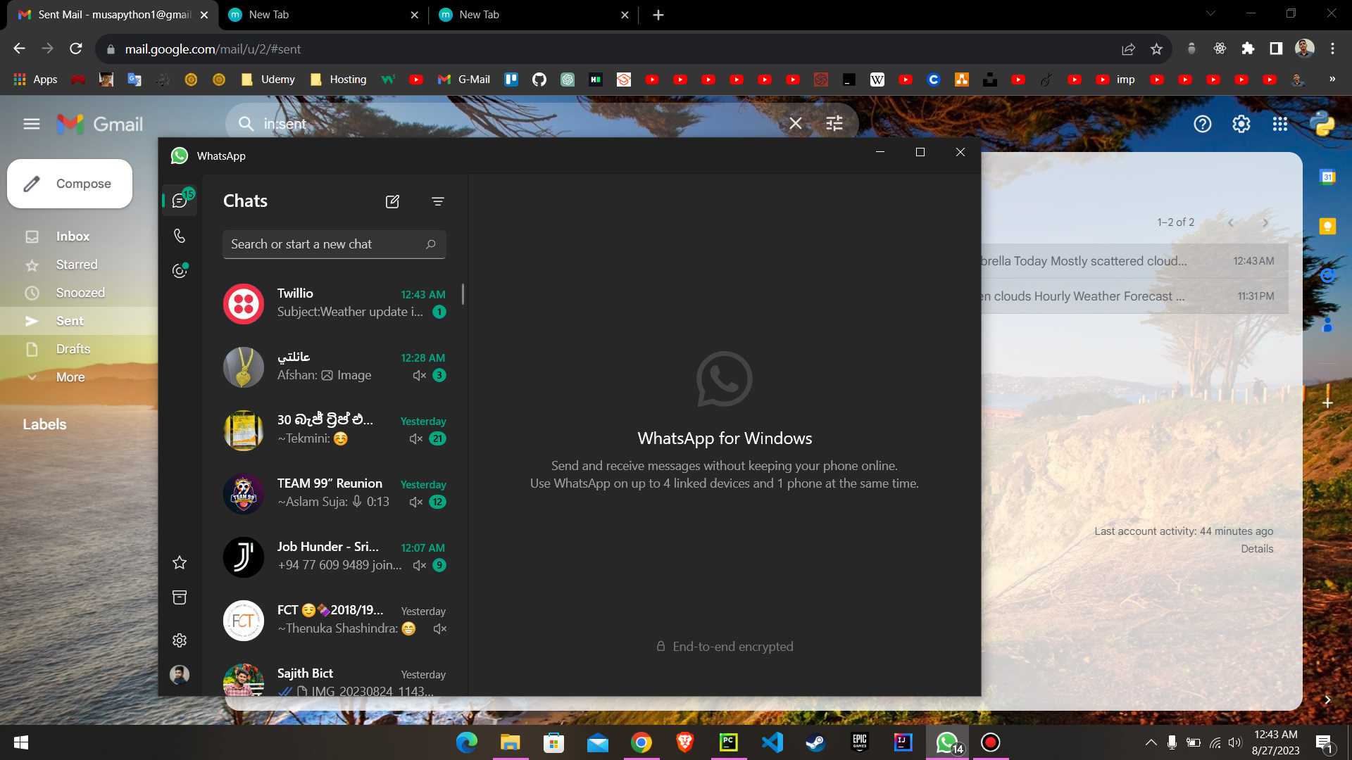 GitHub - MusarrafAM/Send-Whatsapp-Email-weather-alert-python-script