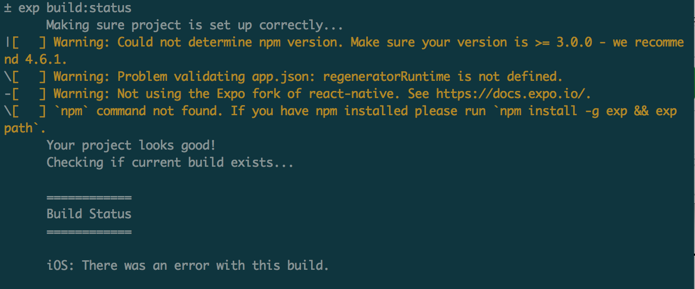 Build Stuck Ios There Was An Error With This Build Cannot Start New Build As There Is A