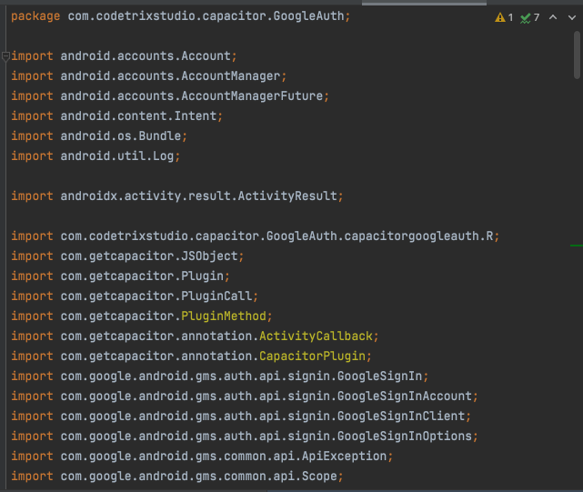 error: package android.accounts does not exist import android.accounts.Account at GoogleAuth ...
