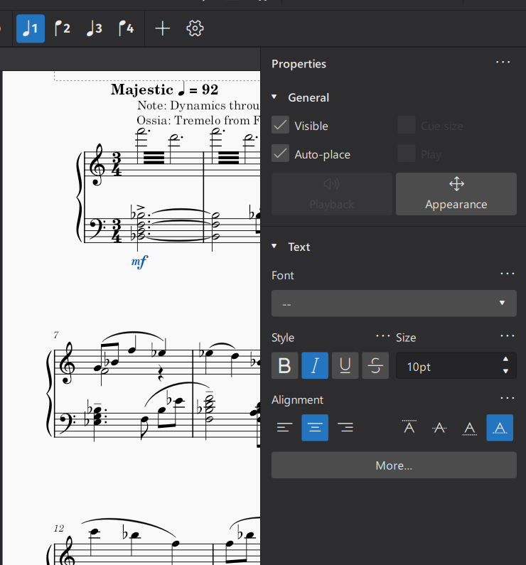 [MU4 Issue] Can't change playback settings for dynamic markings unlike MU3.6 · Issue #15215 ...