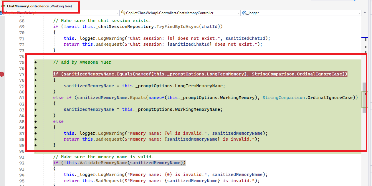 Bug: if I modified the configuration of `Prompts.WorkingMemoryName` and ...