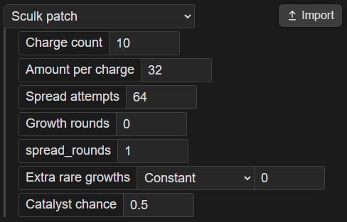 "Spread Rounds" in the Sculk patch configured feature is inconsistently labeled as "spread ...