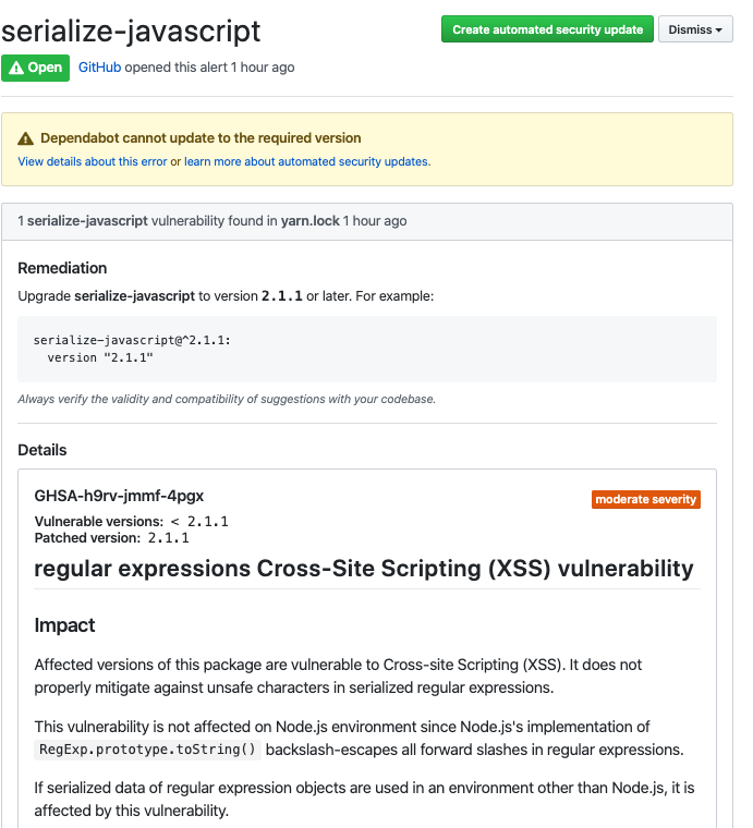 Bump downstream `serialize-javascript` version · Issue #278 · airtap/airtap · GitHub