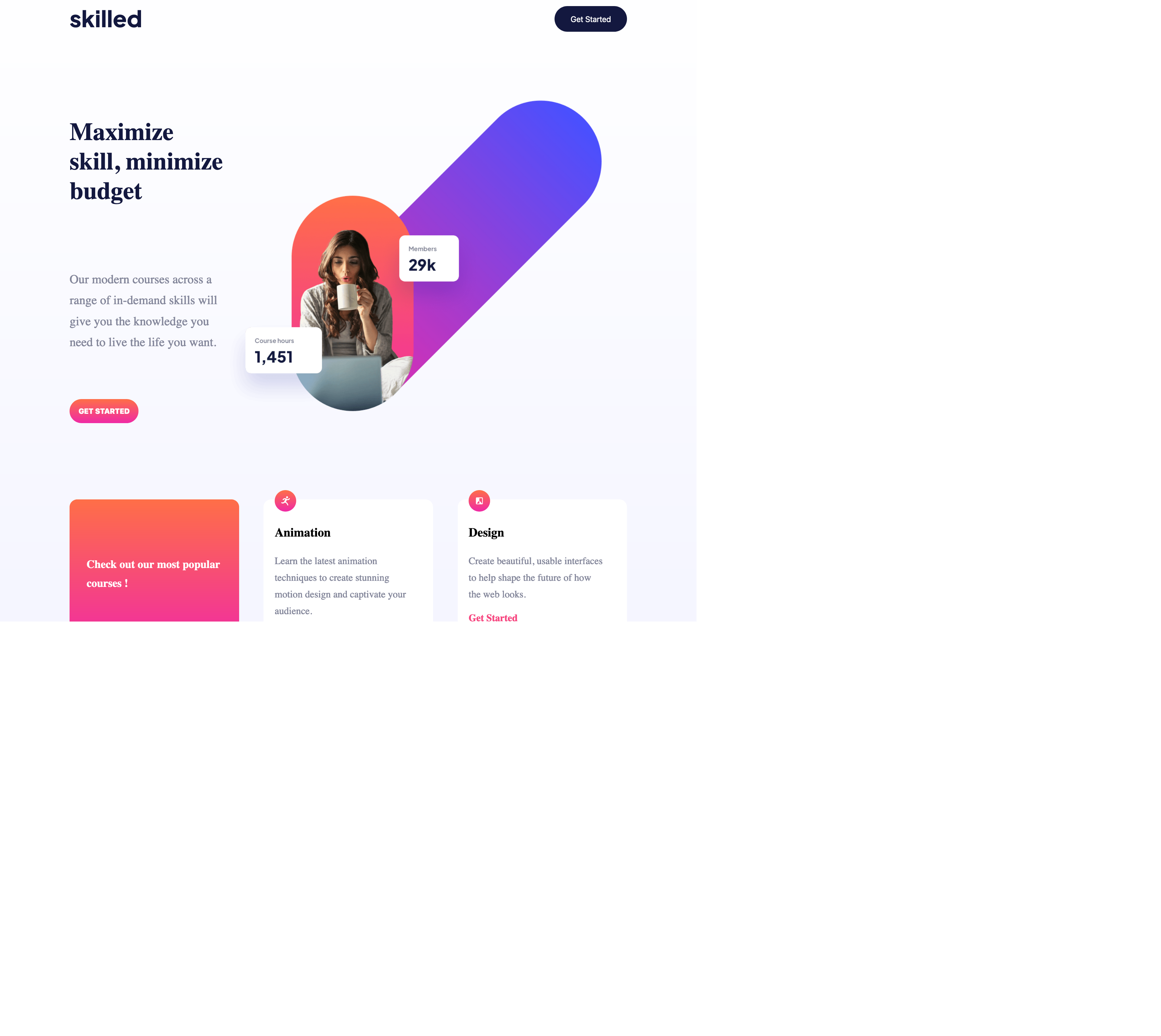 GitHub - valCech/Skilled-e-learning-landing-page