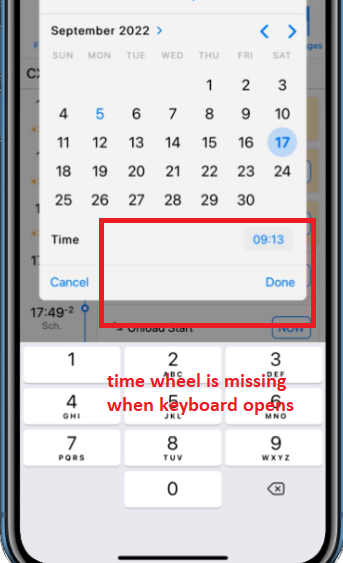 bug: ion-datetime time wheel is getting hidden when click on the time value on the time wheel ...