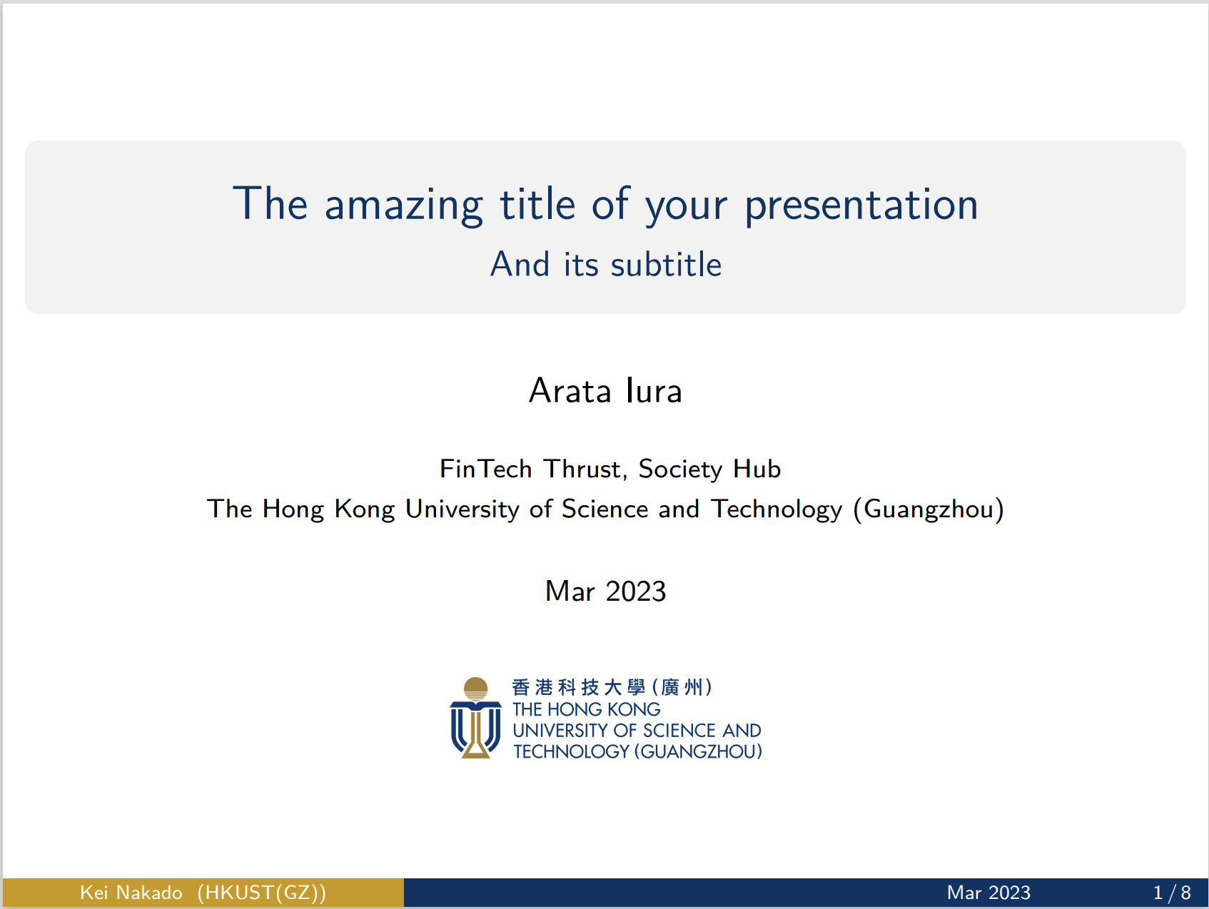 GitHub - ShiningLINH/BeamerTemplate_HKUST-GZ: Beamer Template for HKUST(GZ)