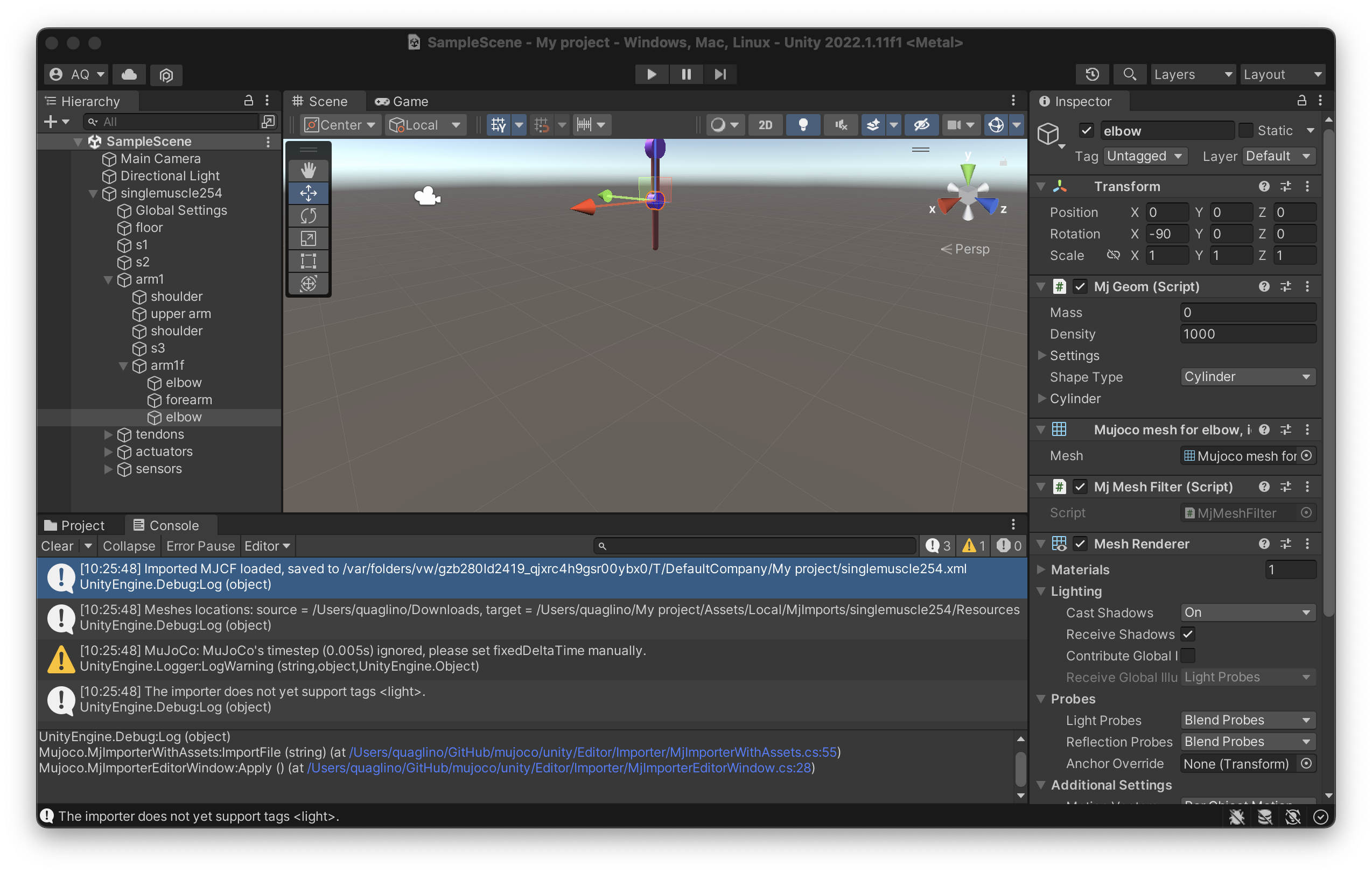 Unity MJ Scene Import - geom mass and density values are lost · Issue ...