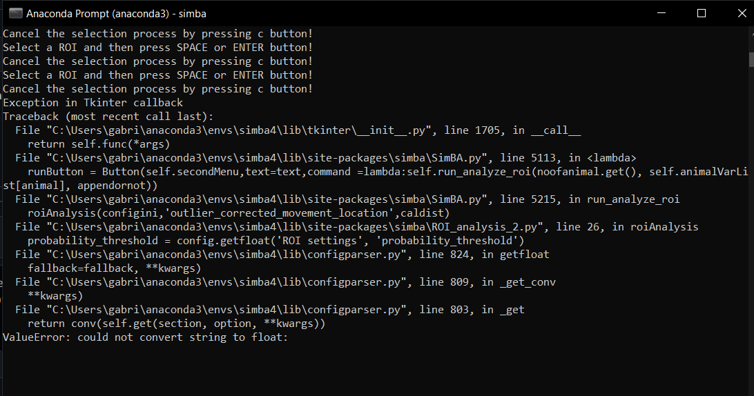 Error when analysing ROI · Issue #175 · sgoldenlab/simba · GitHub