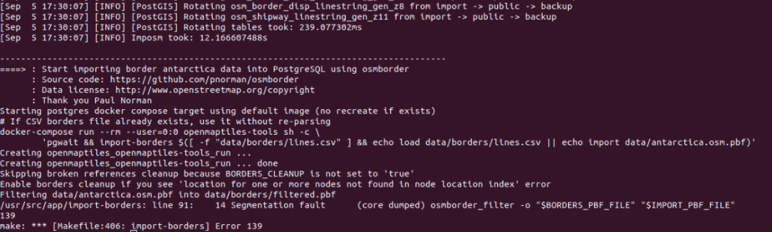 Unable to import border into PostgreSQL · Issue #1212 · openmaptiles/openmaptiles · GitHub