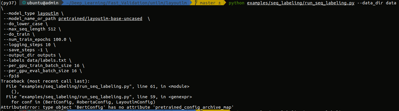 Can not run train FUNSD dataset with finetune · Issue #275 · microsoft/unilm · GitHub