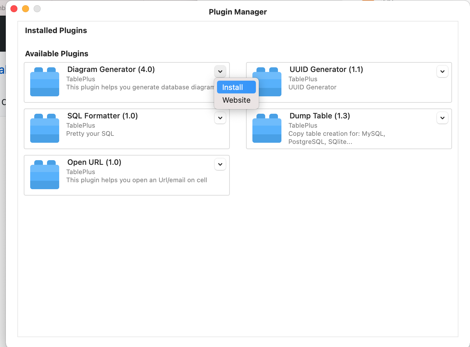 Unable to Install Plugins · Issue #2466 · TablePlus/TablePlus · GitHub