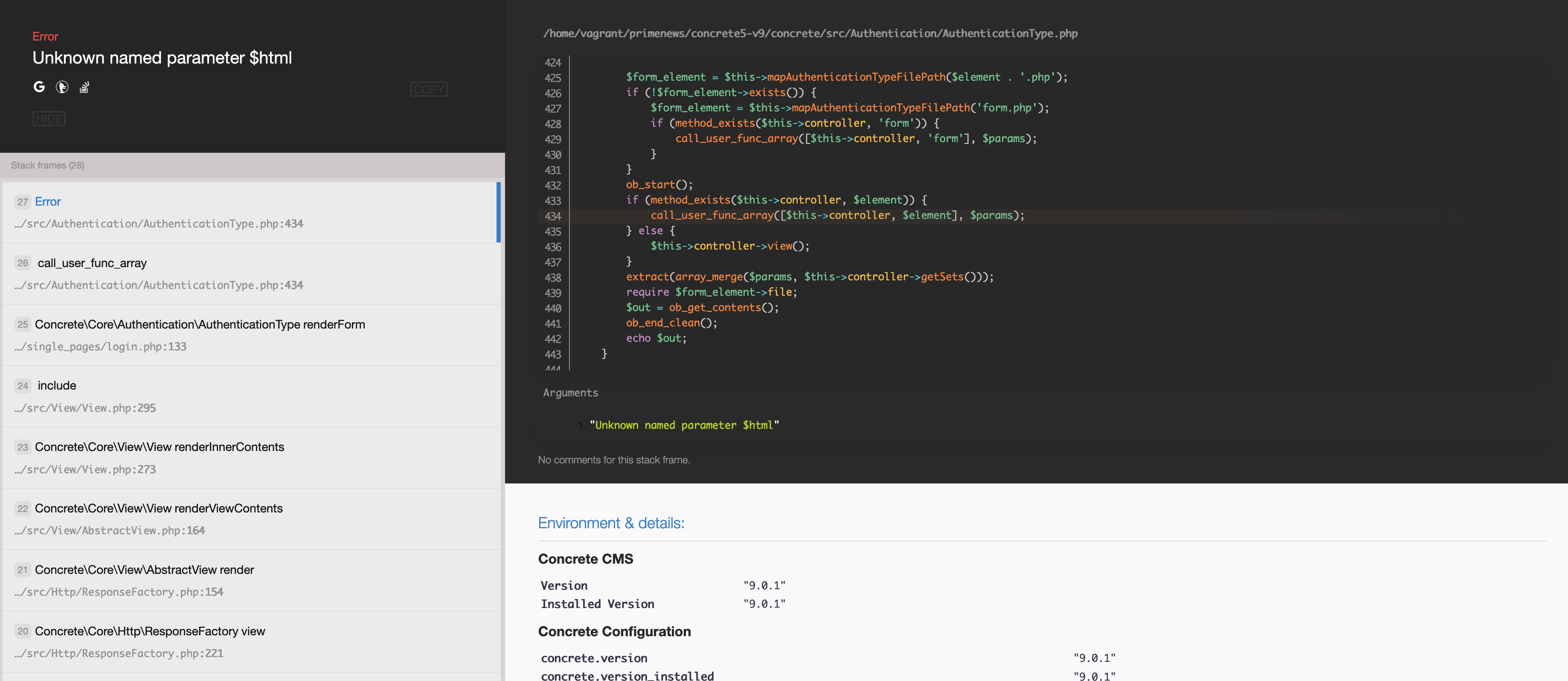 [v9.0.1] Fresh Installation: Password Reset Error | Unknown named parameter $html · Issue #10064 ...