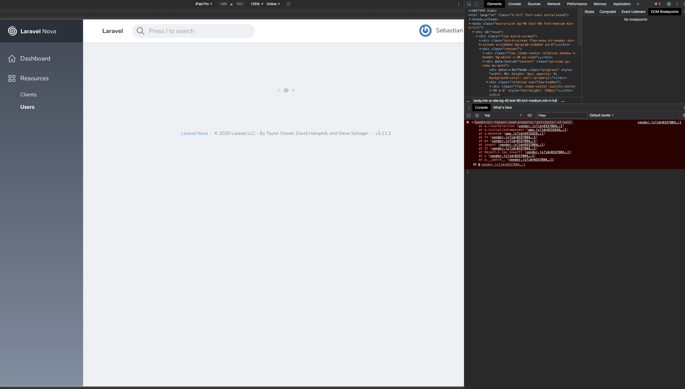 Belongstomany Typeerror Cannot Read Property Attribute Of Null · Issue 2914 · Laravelnova