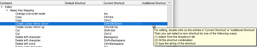 Cannot easily assign custom shortcut (due to conflict with existing one for other action ...