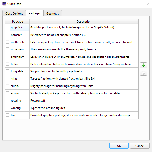 Feature: A Package Panel (Tab) for the QuickStart Wizard · Issue #2831 · texstudio-org/texstudio ...