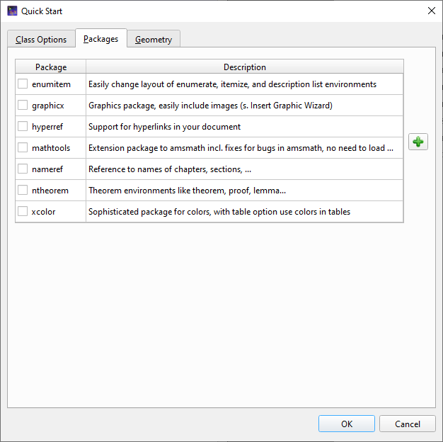 Feature: A Package Panel (Tab) for the QuickStart Wizard · Issue #2831 · texstudio-org/texstudio ...