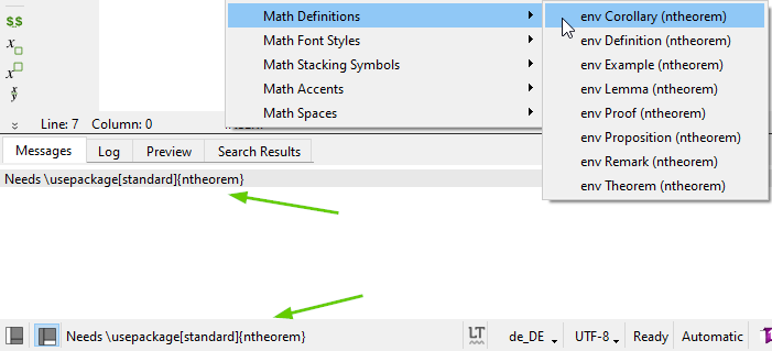 Math definitions needs `ntheorem` loaded with its `standard` option ...