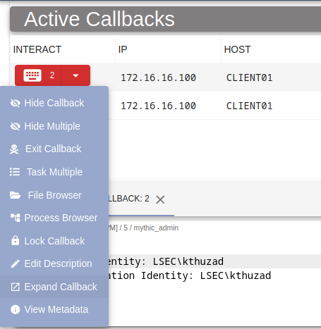 Expanded Callbacks do not receive commands · Issue #288 · its-a-feature/Mythic · GitHub